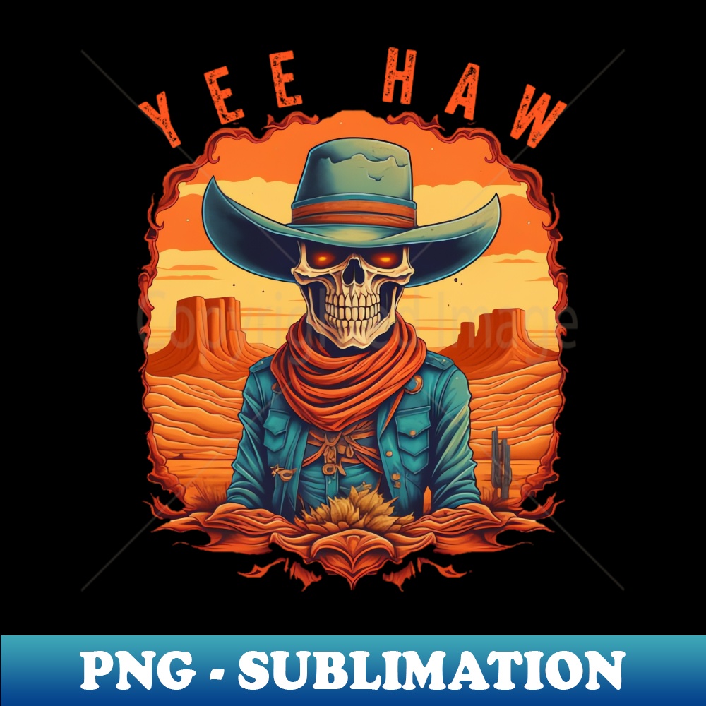 Skeleton yee haw desert ghost cowboy with gun Halloween - Hi | Inspire ...