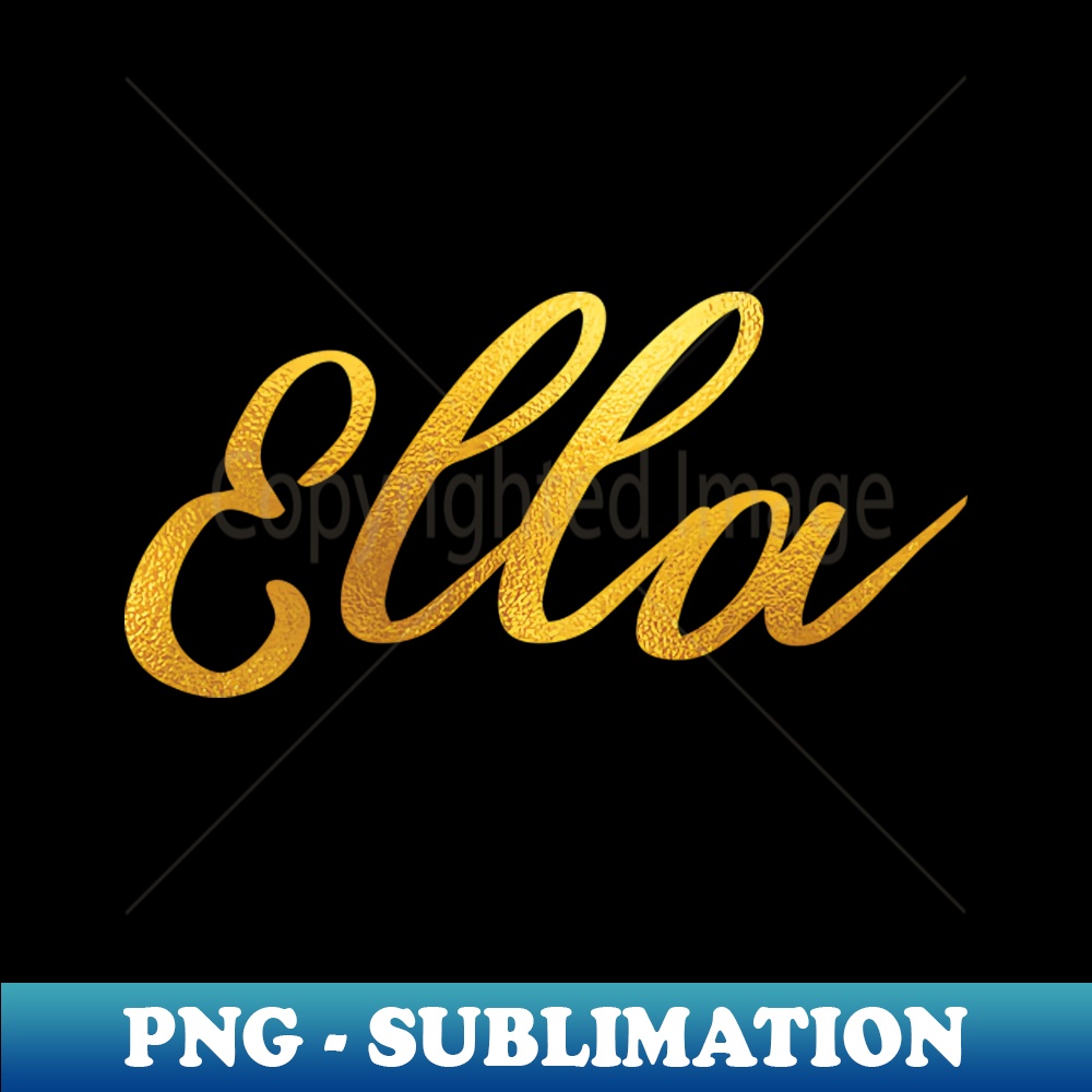 Ella Name Hand Lettering in Faux Gold Letters - Instant PNG | Inspire ...