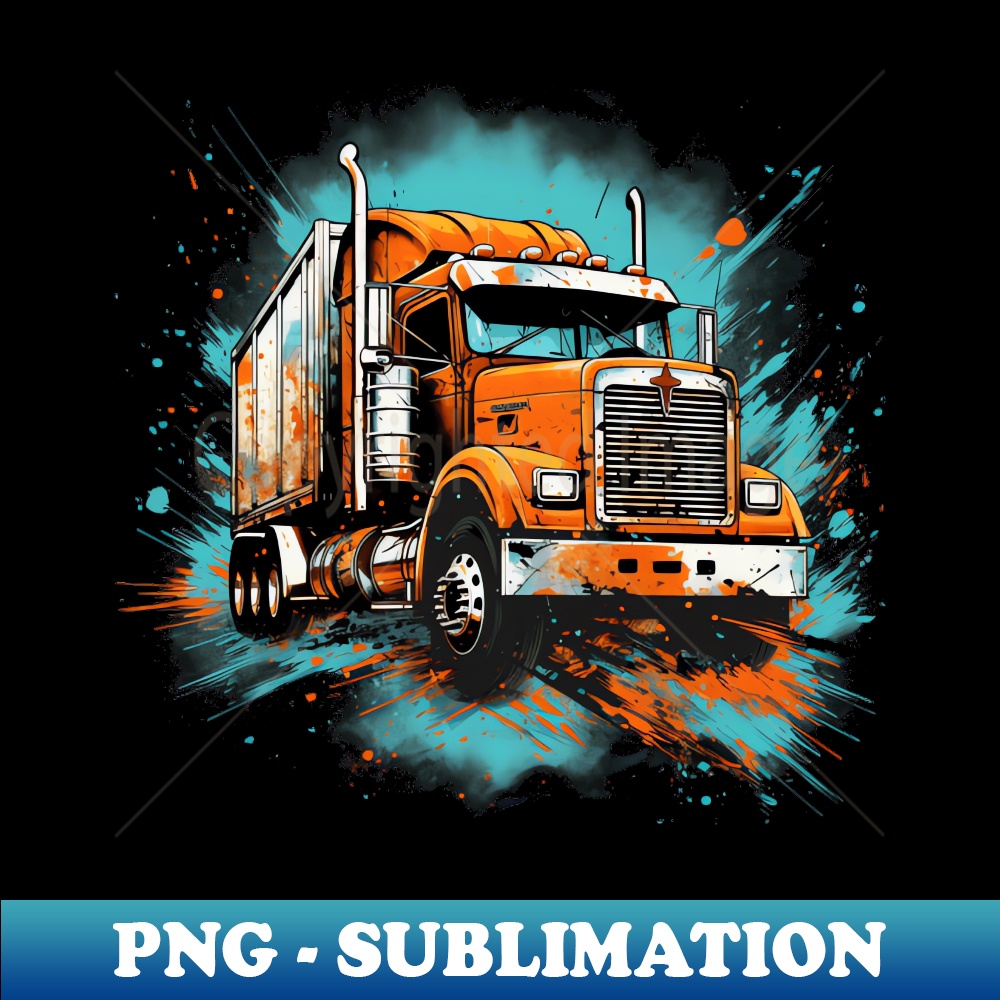 Grunge Big American truck or lorry a big rig drawing - Moder | Inspire ...