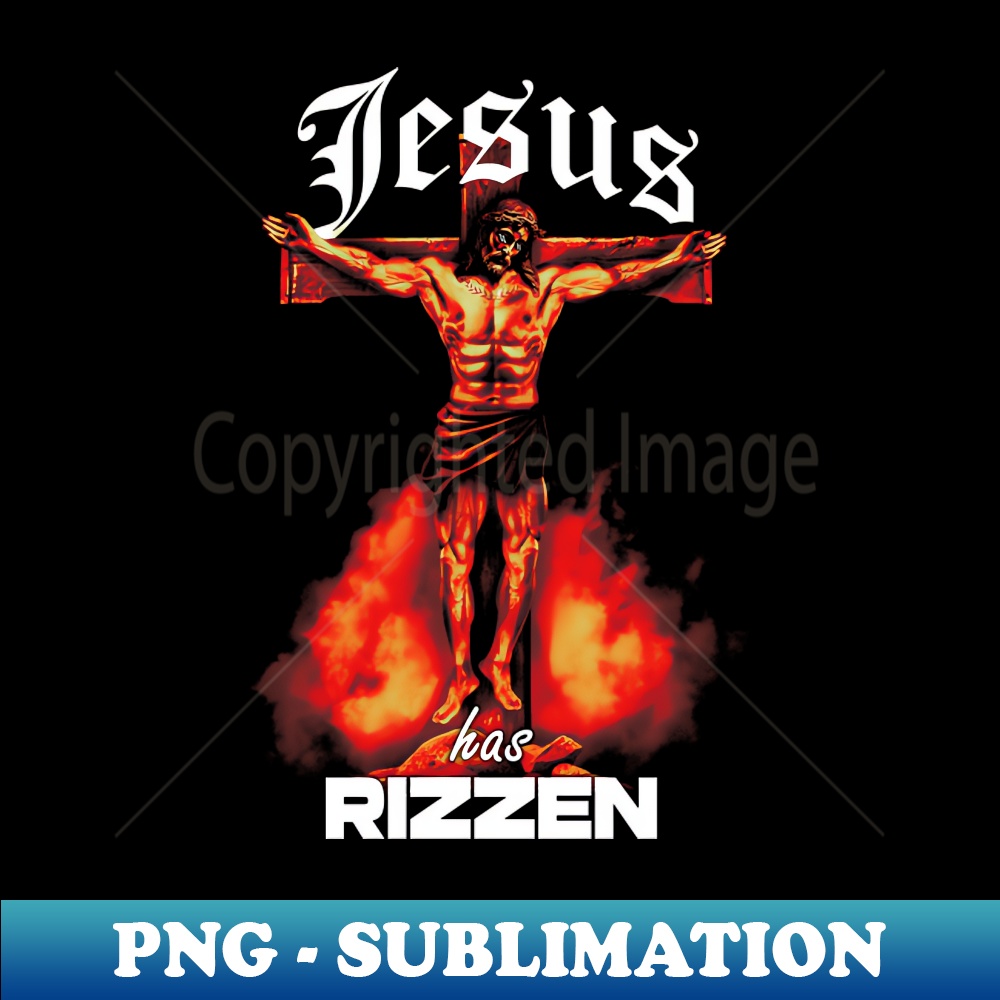 Jesus Has RIZZen Meme Buff Jesus Funny Graphic Design - Aest | Inspire Uplift