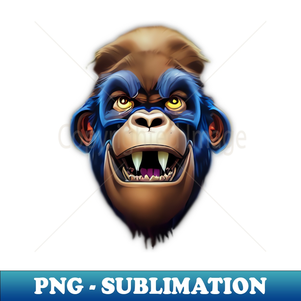 Evil Monkey Blue Face - Decorative Sublimation PNG File - Re - Inspire ...