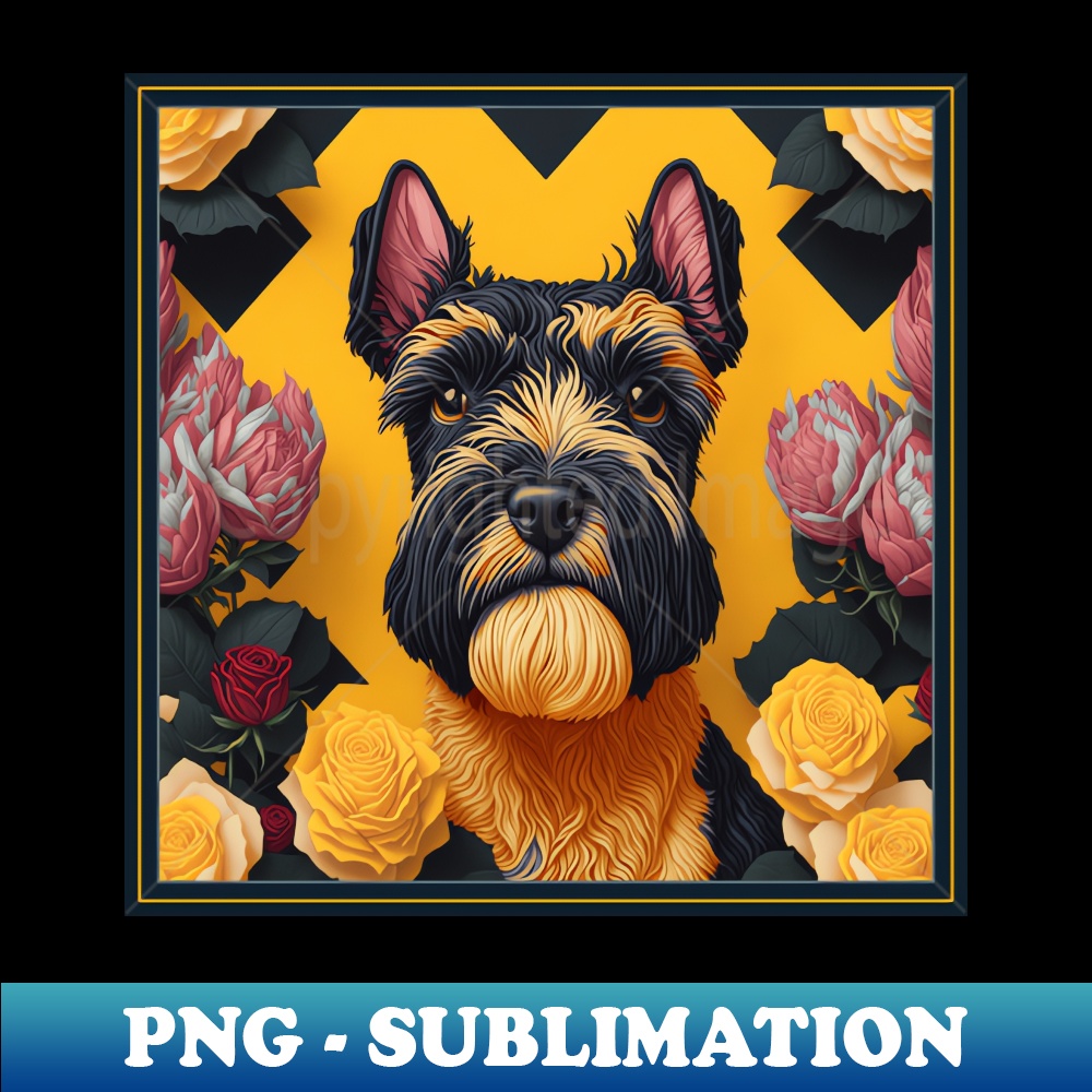 Miniature schnauzer dog style vector yellow version miniatur - Inspire ...