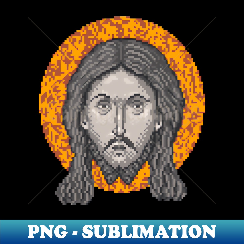 Icon of Christ 16bit - Pixel Art Gold Stone - Digital Sublim | Inspire ...
