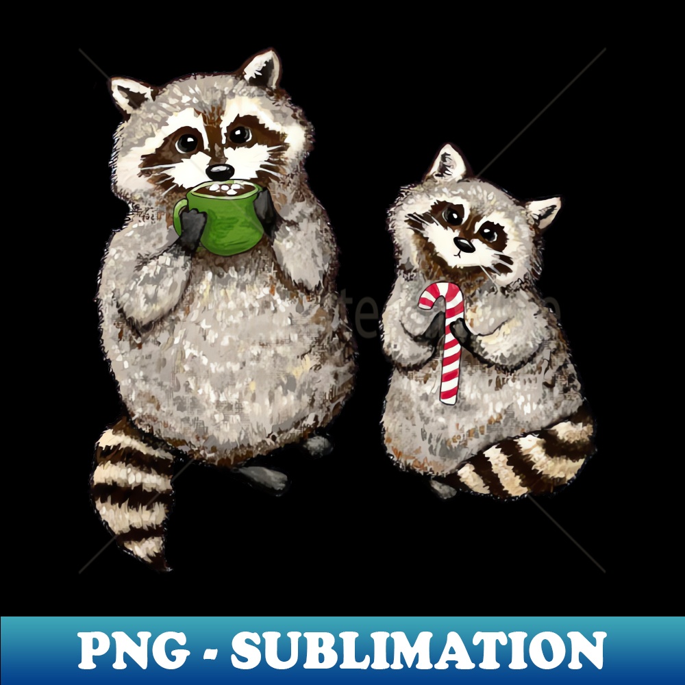 Cozy Raccoons Sticker Version - Instant Sublimation Digital | Inspire Uplift