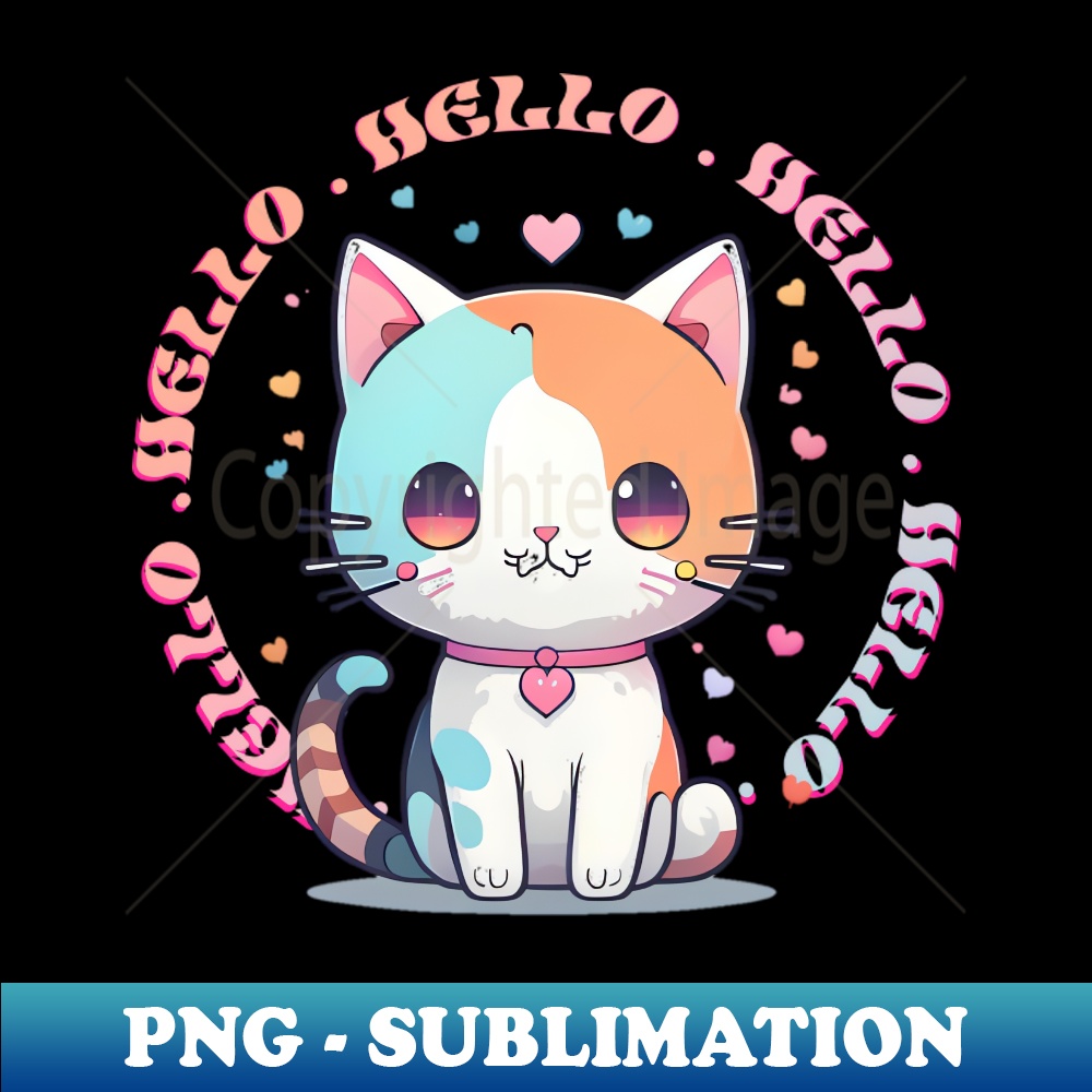 HELLO CATS LOVERS adorable kitty with kawaii style - PNG Sub | Inspire ...