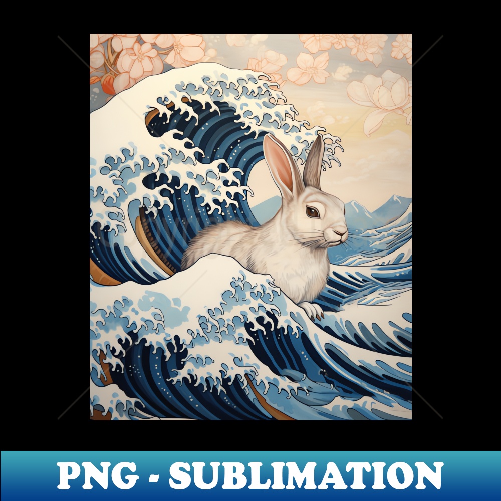 The Great Wave of Rabbit Funny - Instant Sublimation Digital | Inspire ...