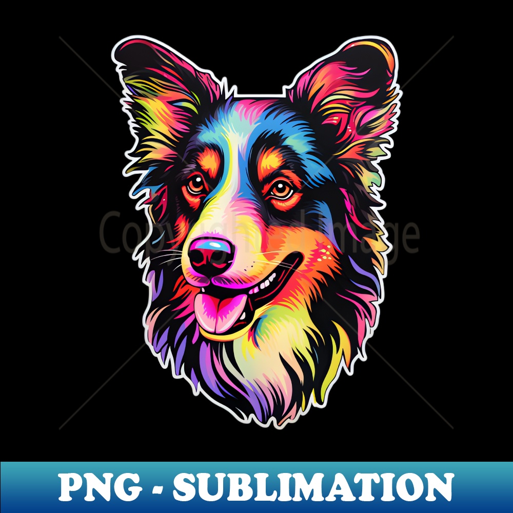 Border Collie Neon Design - PNG Transparent Sublimation File - Inspire ...