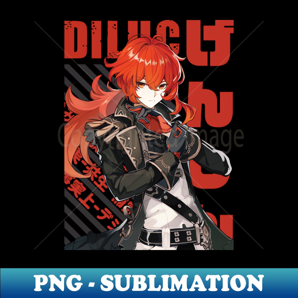 Genshin Impact - Diluc - PNG Transparent Sublimation Design | Inspire ...