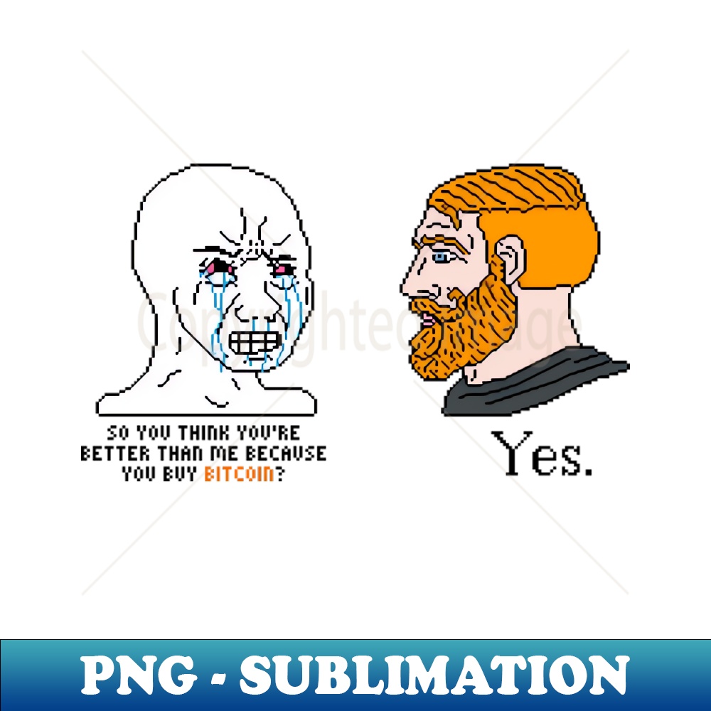 Wojak VS Chad Face Bitcoin - Elegant Sublimation PNG Downloa | Inspire ...