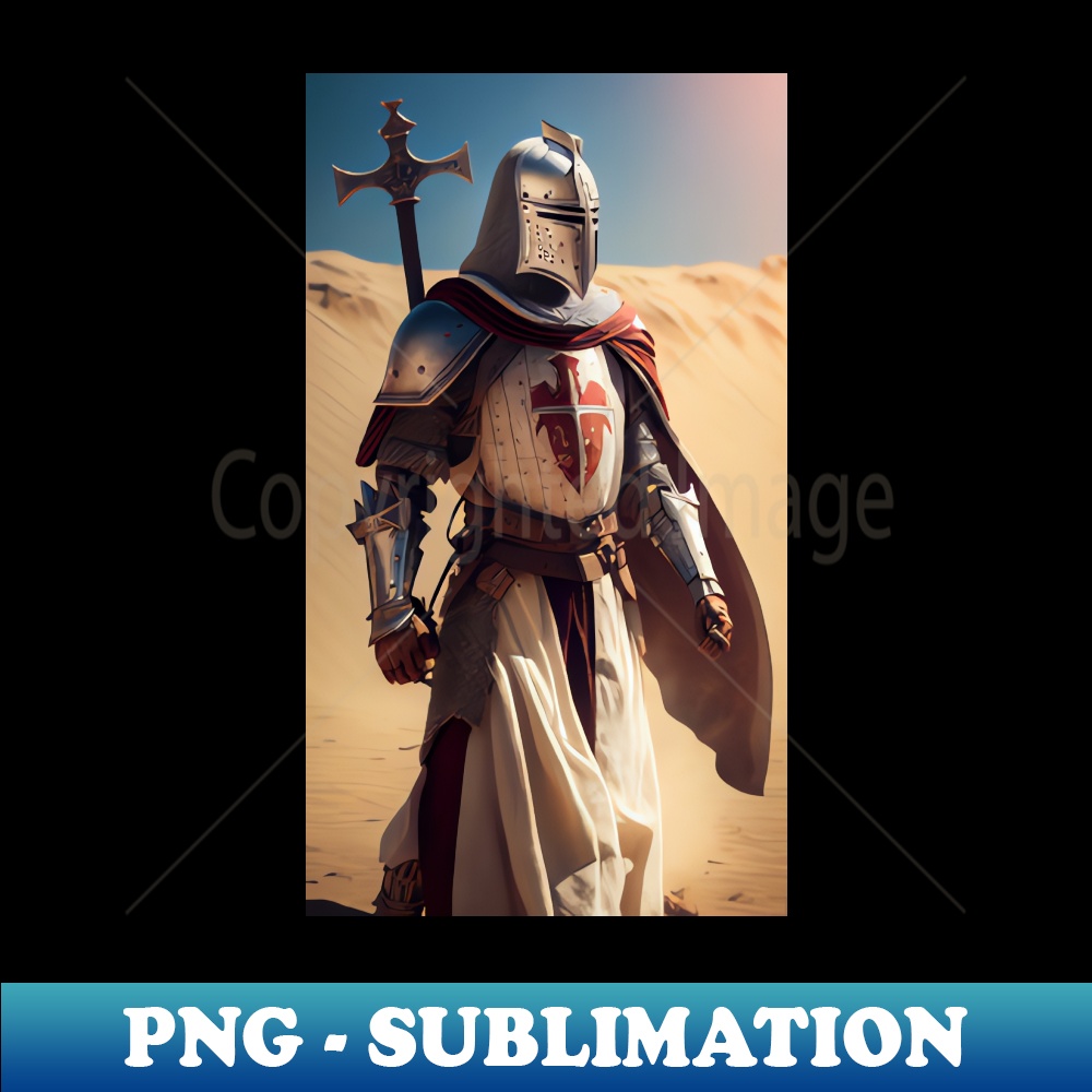 Crusader Knight in the Desert - PNG Transparent Sublimation - Inspire ...