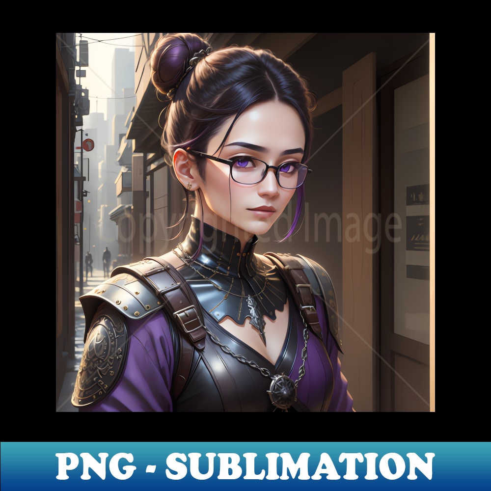 Witch girl with glasses and purple hair in a bun with dagger | Inspire ...