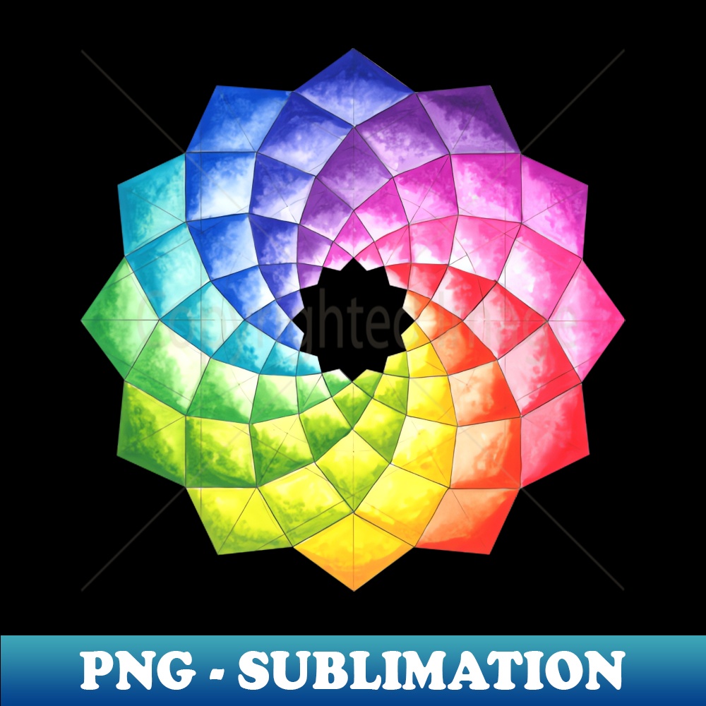 Rainbow color wheel geometric pattern - PNG Sublimation Digi | Inspire ...