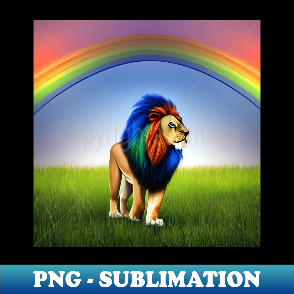 Rainbow Lion under the Rainbow - High-Quality PNG Sublimatio | Inspire ...