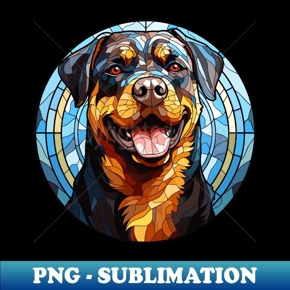 Rottweiler Dog Stained Glass Art Design - Exclusive Sublimat | Inspire ...