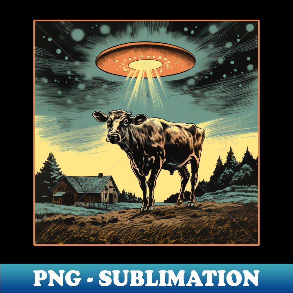 Cow And UFO Abduction Vintage Comics Style Drawing - Signatu | Inspire ...