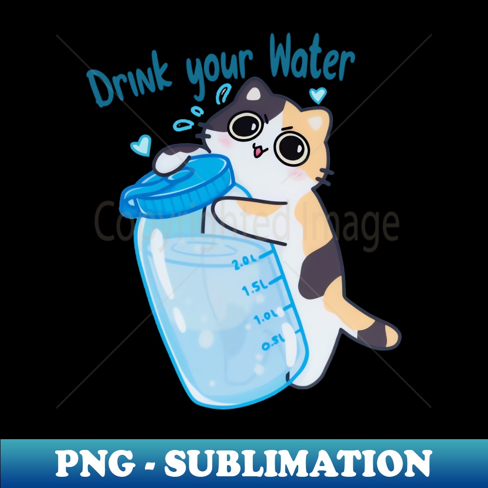 hydrate cat - Cute Kawaii Funny - Exclusive PNG Sublimation | Inspire ...