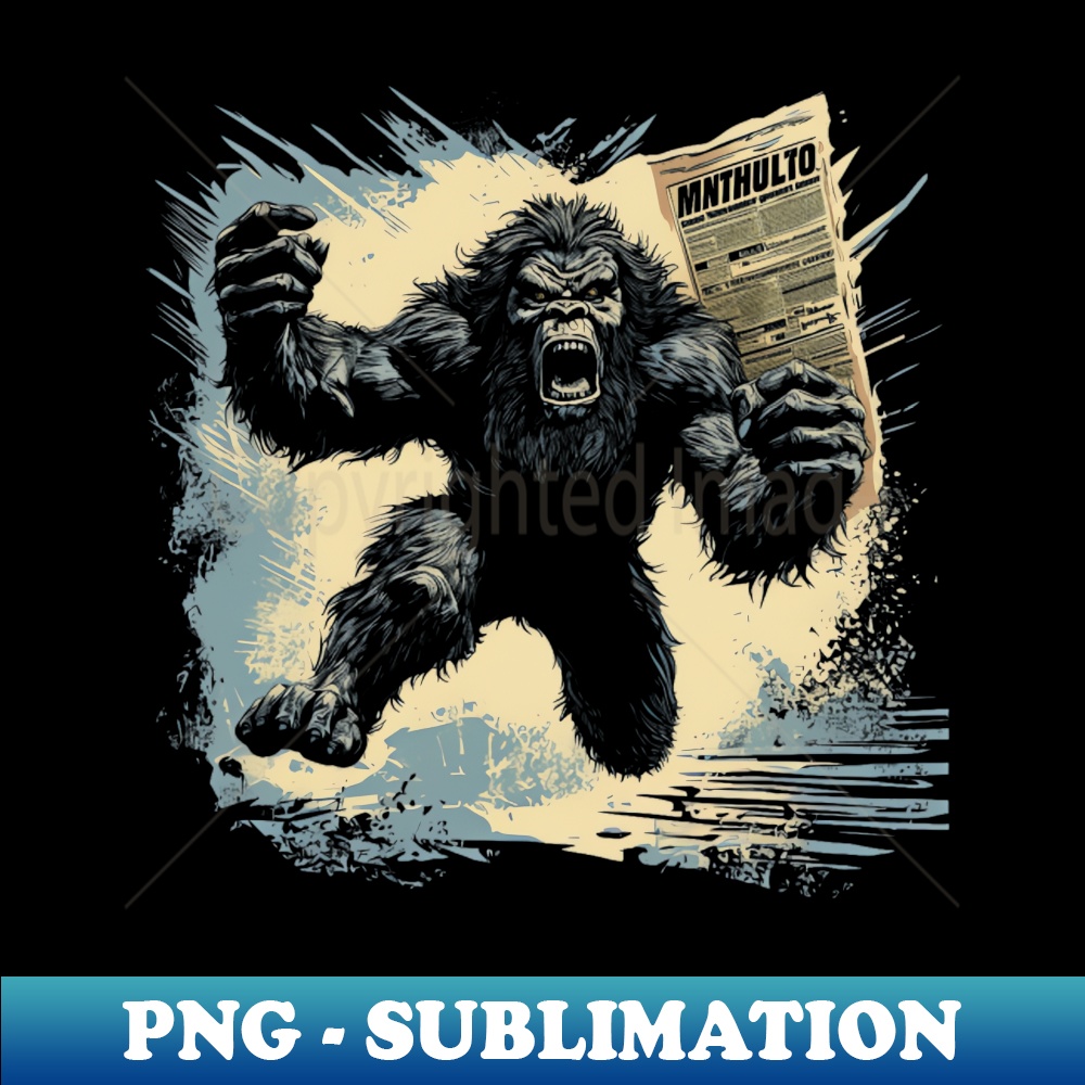 Bigfoot News Headline Funny Retro Bigfoot - PNG Transparent | Inspire ...