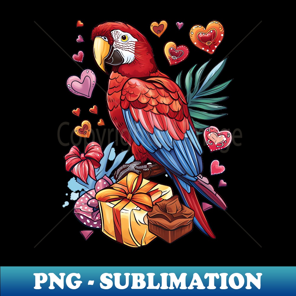 Valentine Parrot - PNG Transparent Sublimation Design - Unlo - Inspire ...