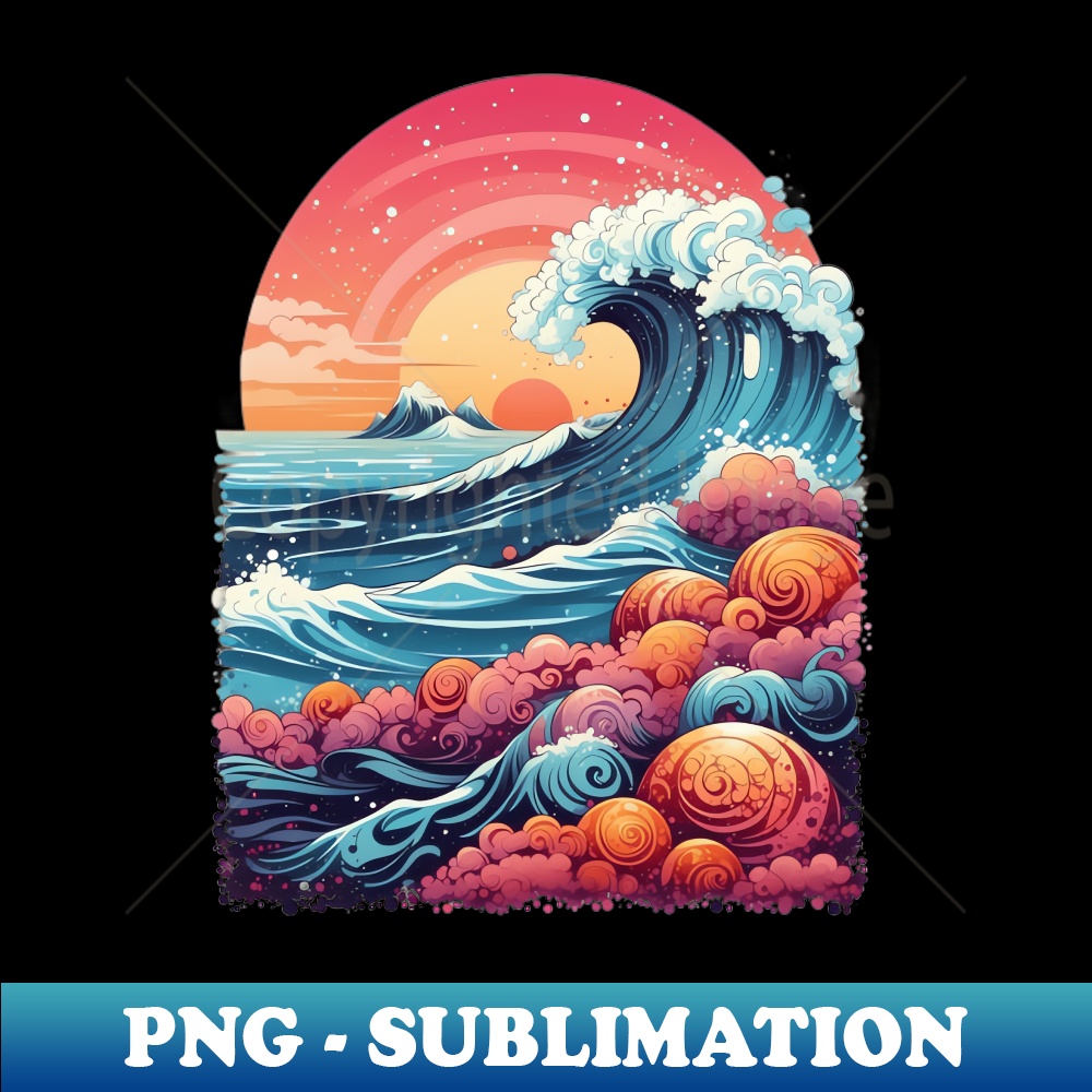 Pointillism Beach Art - Sublimation-Ready PNG File - Perfect - Inspire ...