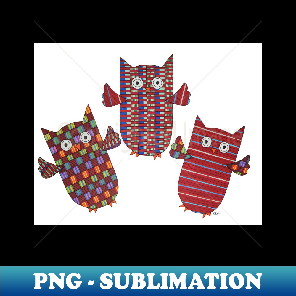 3 Red Owls Flying - Premium Sublimation Digital Download - D | Inspire ...