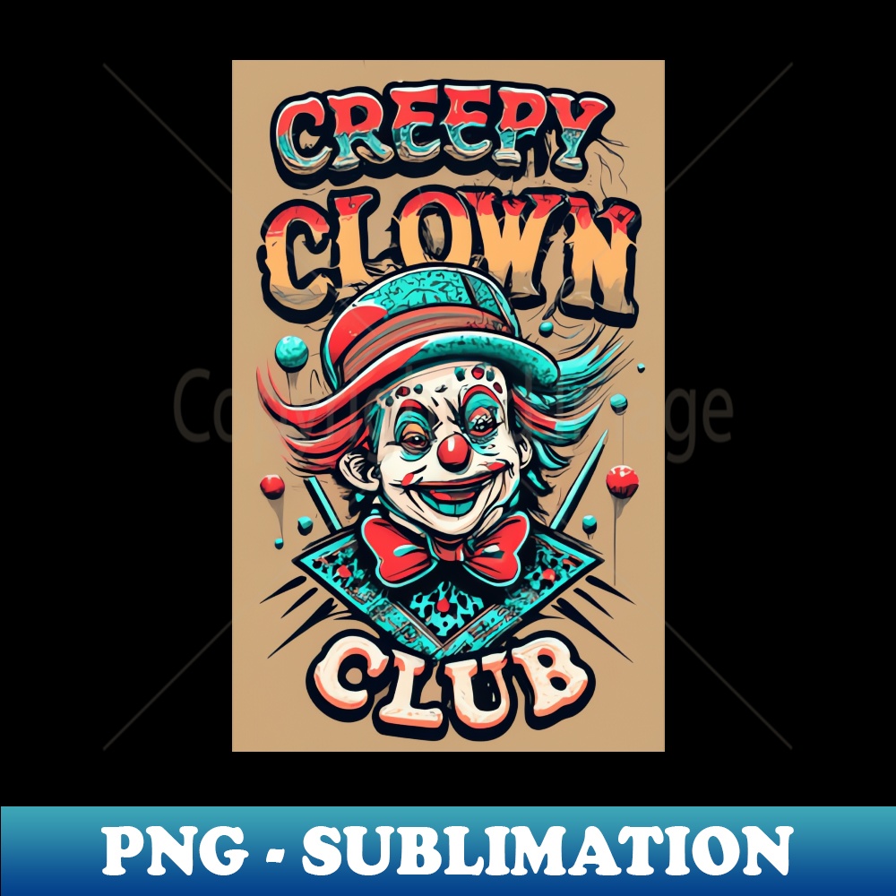 Creepy Clown Club - Retro Vintage Horror Halloween Logo - Si | Inspire ...