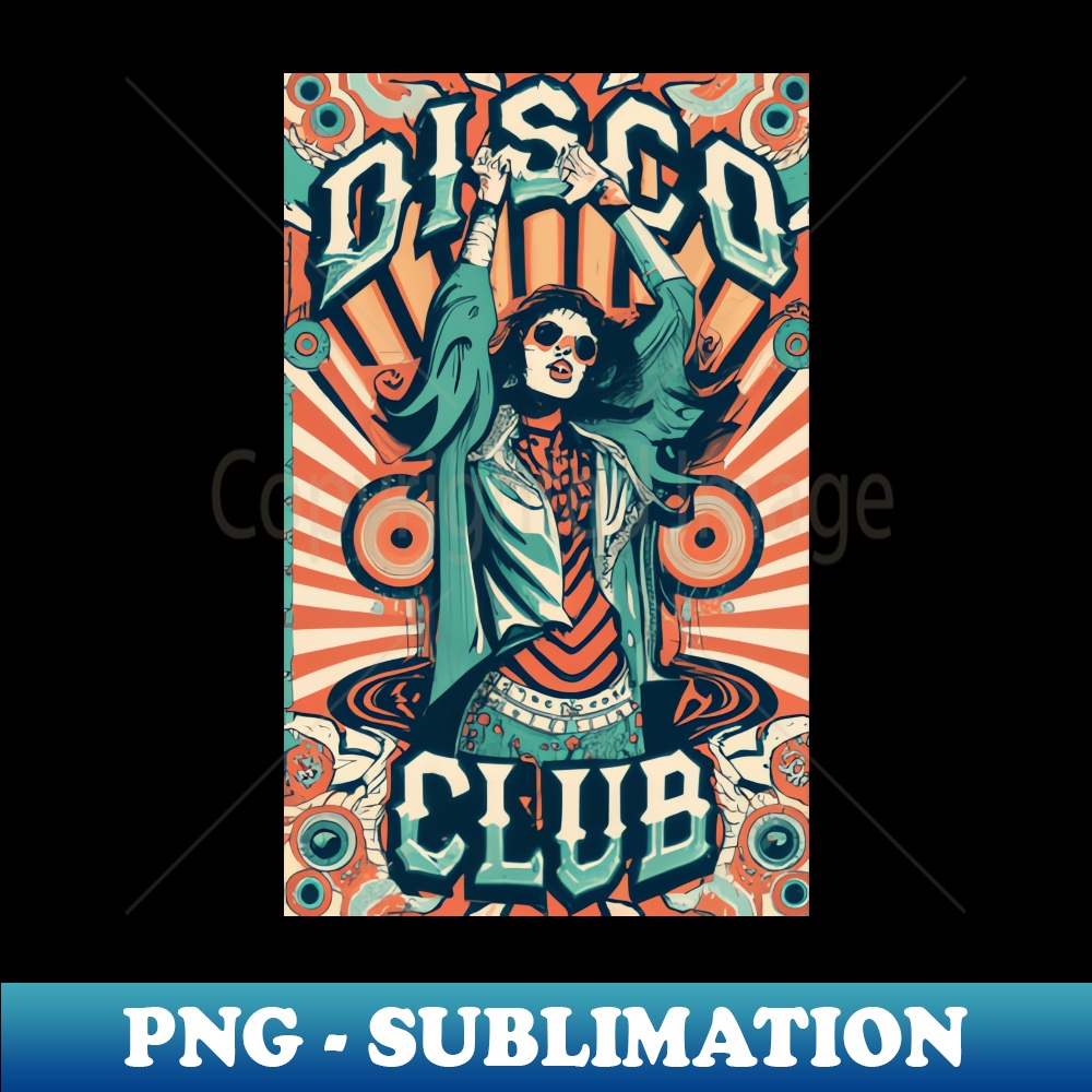 Vintage 70s Club Disco Logo Poster - Artistic Sublimation Di | Inspire ...