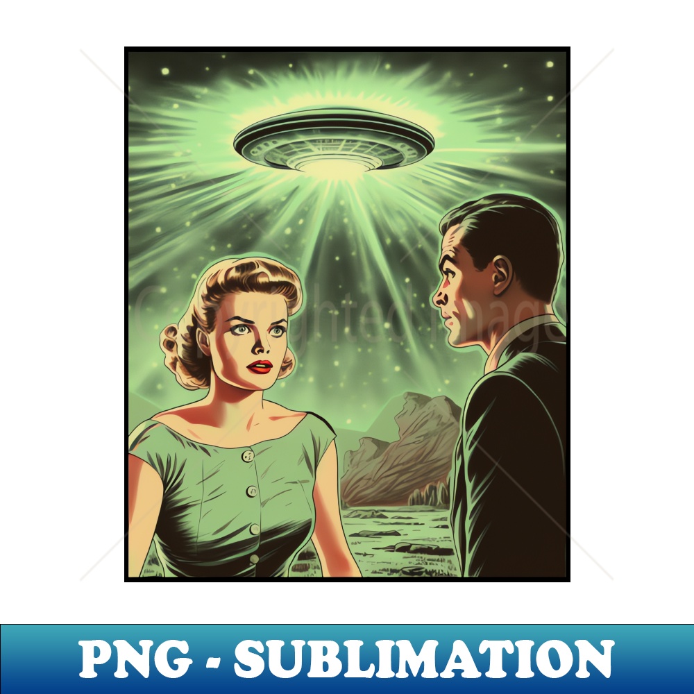 Vintage UFO Encounter - Sublimation-Ready PNG File - Stunnin | Inspire ...
