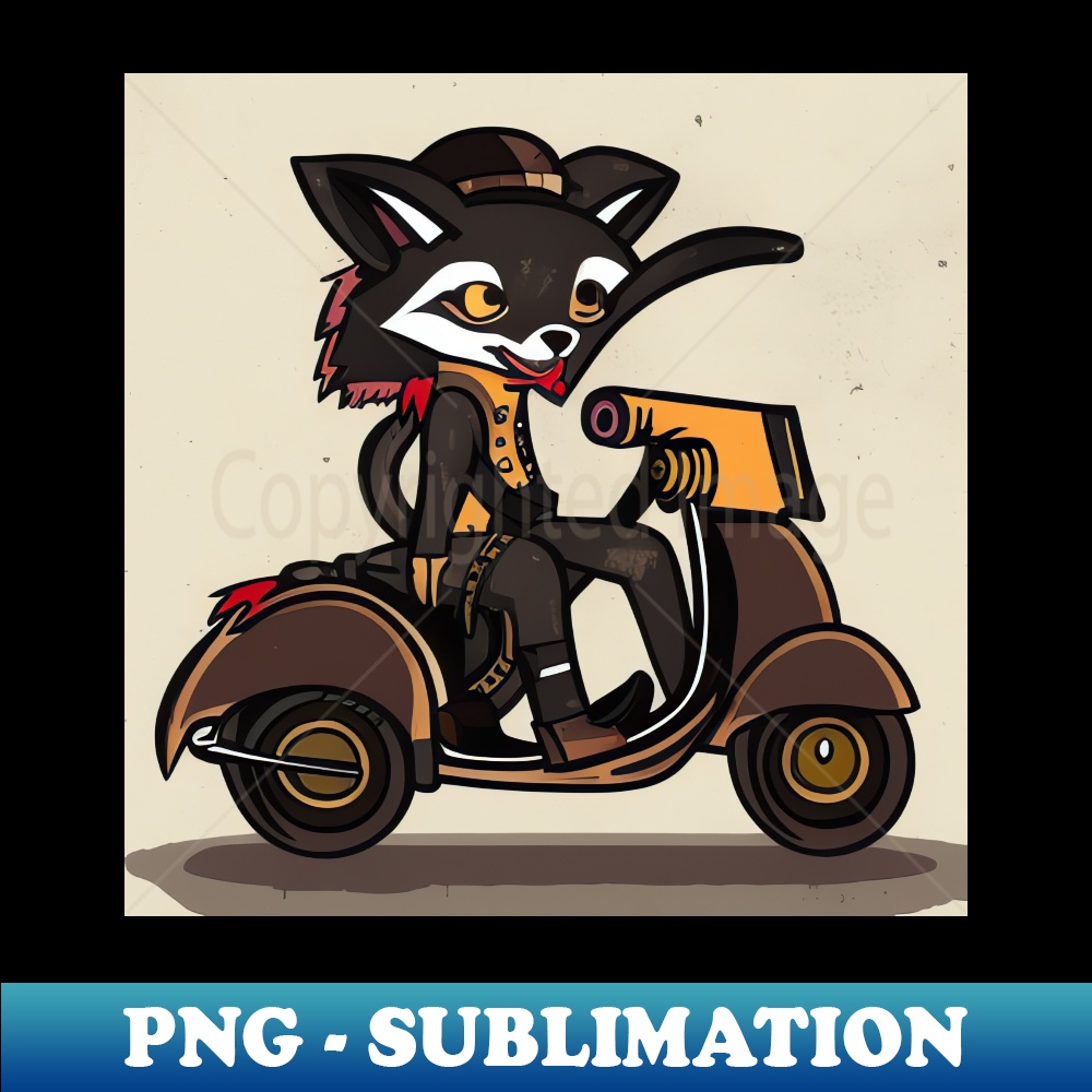 Fox fursona with boots sitting on a vespa moped with sunglas | Inspire ...
