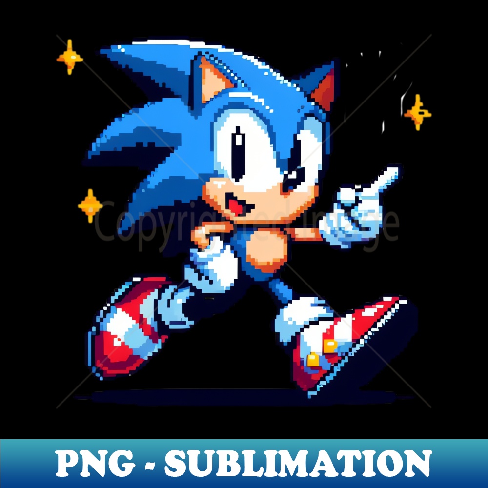Pixel Sonic Retro Ni - High-Resolution PNG Sublimation File | Inspire ...