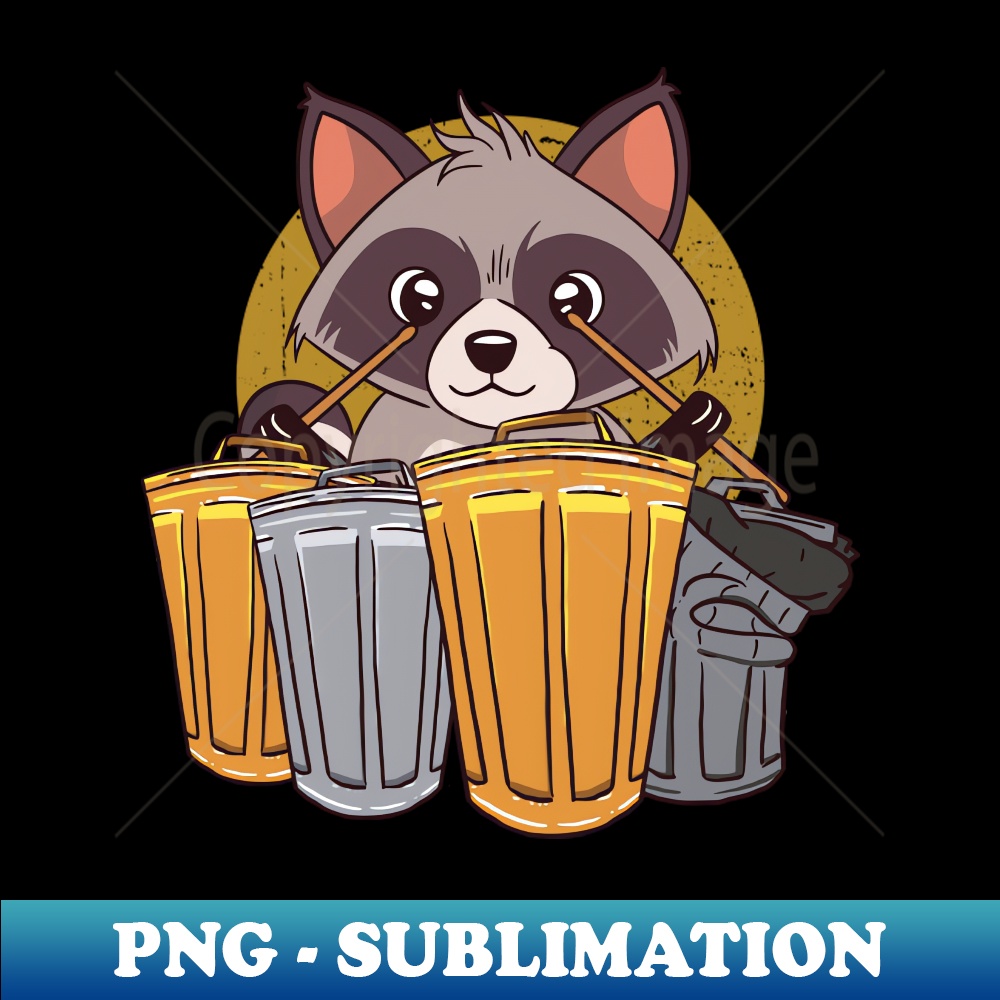 Raccoon Playing Drums Using Trash Cans - Funny Raccoon - Exc | Inspire Uplift