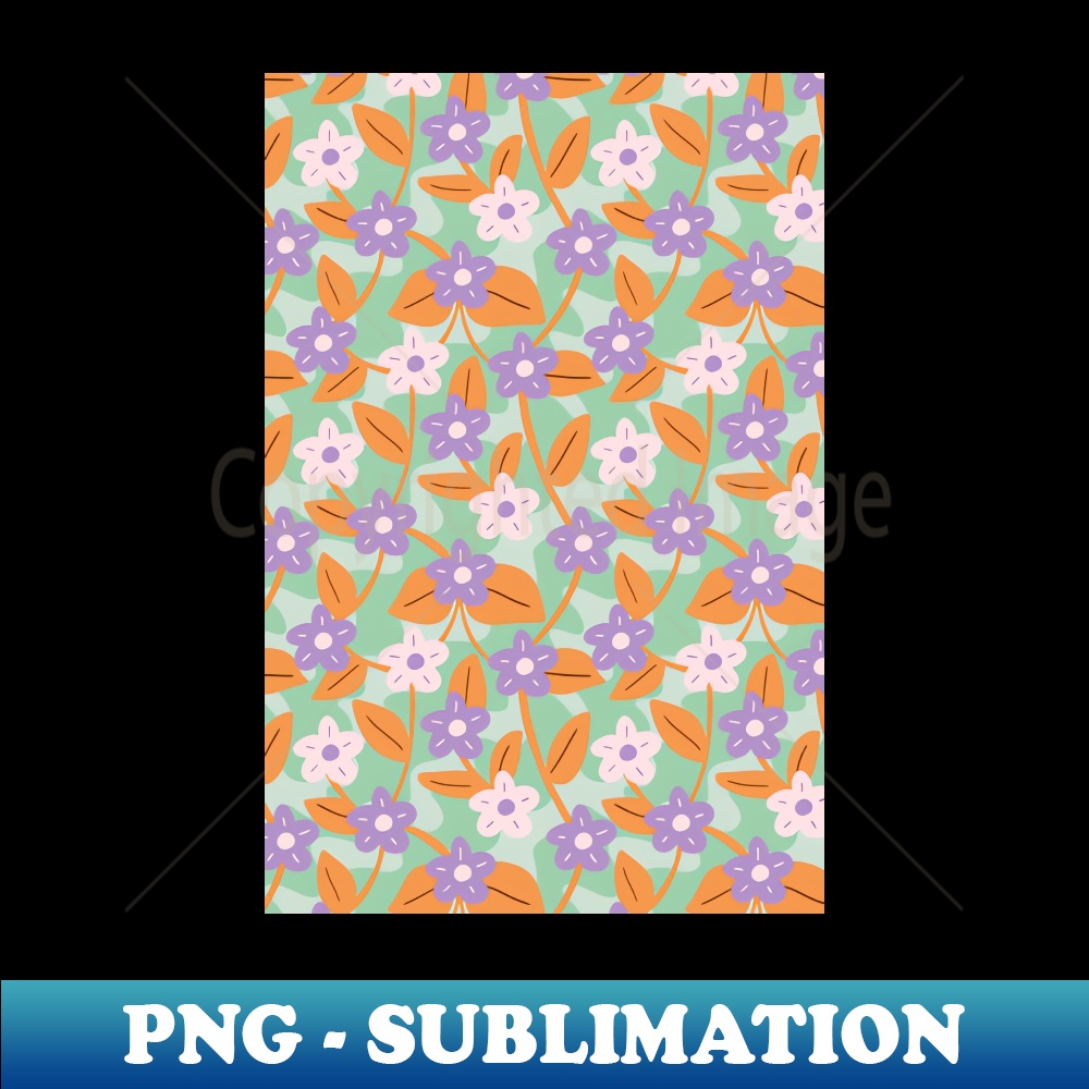 Wavy flower pattern in green and lavender - PNG Transparent | Inspire ...