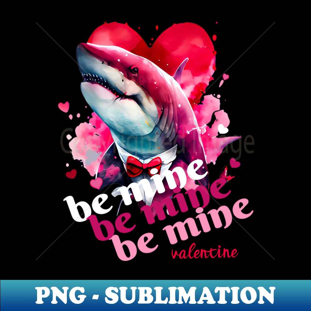 Valentine Funny Be Mine Cool Shark With Bow Tie Gangster - D | Inspire ...