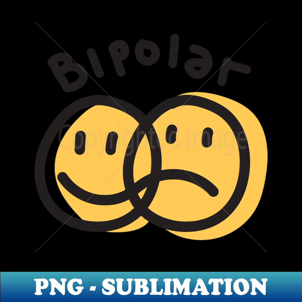 Bipolar Happy Sad Face Emoticon - Premium Sublimation Digita - Inspire ...
