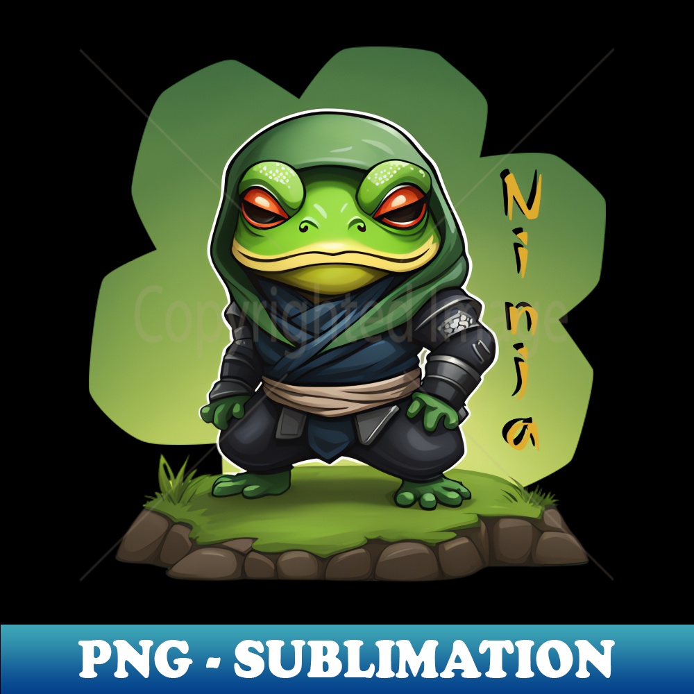 Stealthy Ninja Bullfrog - Amphibious Warrior Delight - Premi | Inspire Uplift