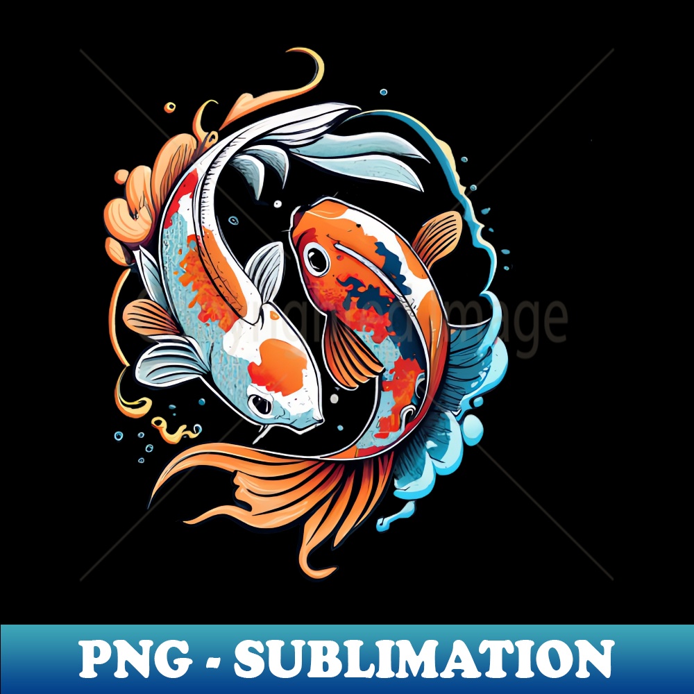 Yin Yang Colorful Koi Fish Balance - Decorative Sublimation | Inspire ...