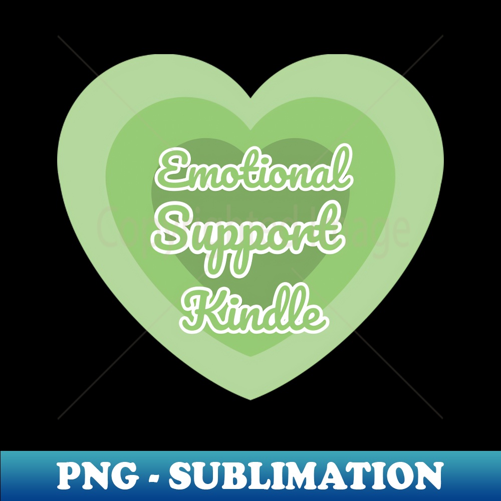 Emotional Support Kindle Green - Text On Gradient Heart - El | Inspire Uplift