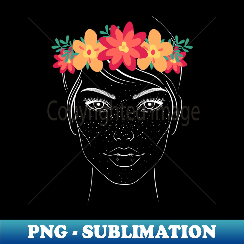 Beautiful Lady Face with Flower Crown - Modern Sublimation P | Inspire ...