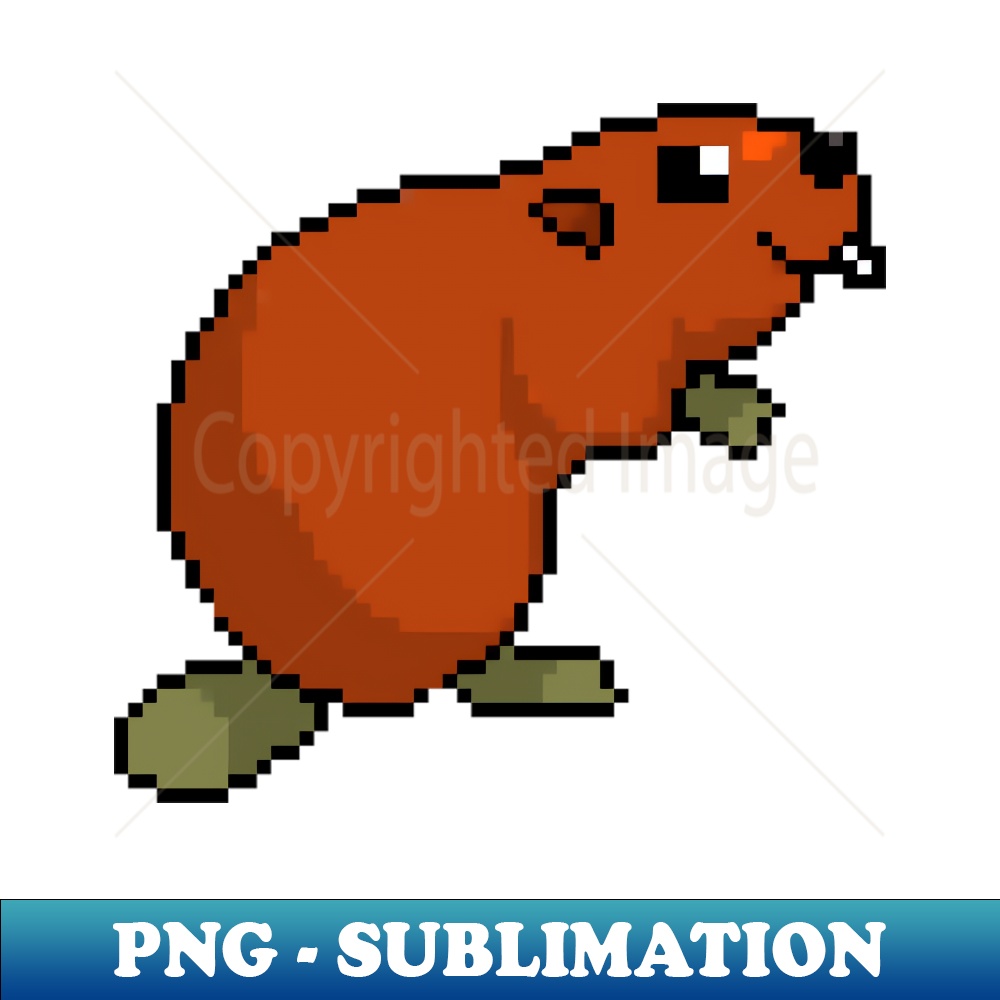 Pixelated Beaver - Funny Beaver - High-Resolution PNG Sublim | Inspire ...