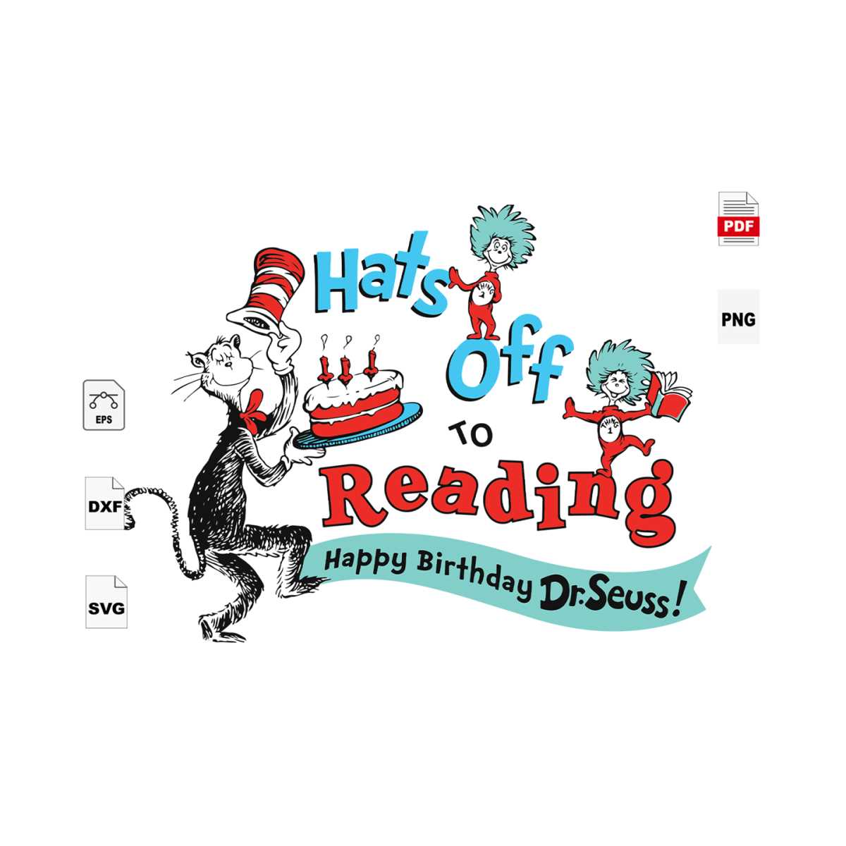 Hats Off To Reading, Dr Seuss Svg, Reading Day Svg, Read Svg - Inspire ...
