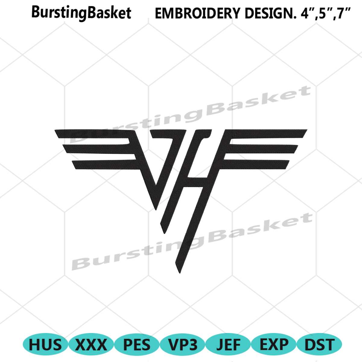 Van Halen Logo Rock Band Embroidery Design Download File | Inspire Uplift