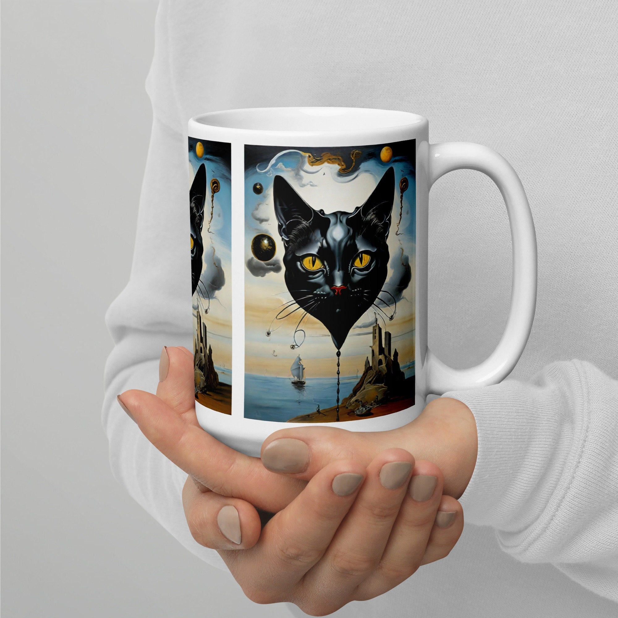 Salvador Dali Style Black Cat Mug, Artist GiftMug, Art Teach | Inspire ...