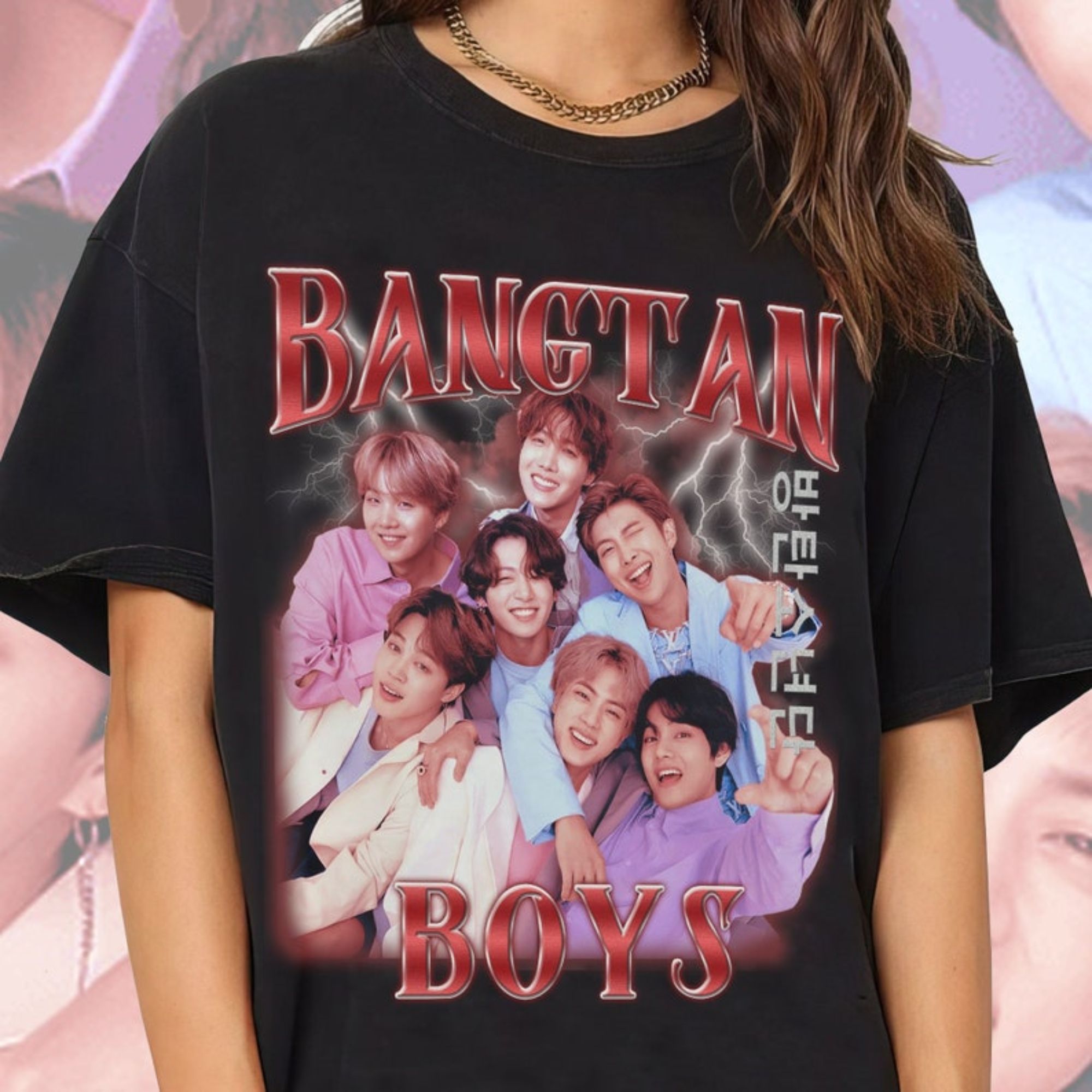bangtan boys shirt vintage 90s style shirt unisex homage | Inspire Uplift
