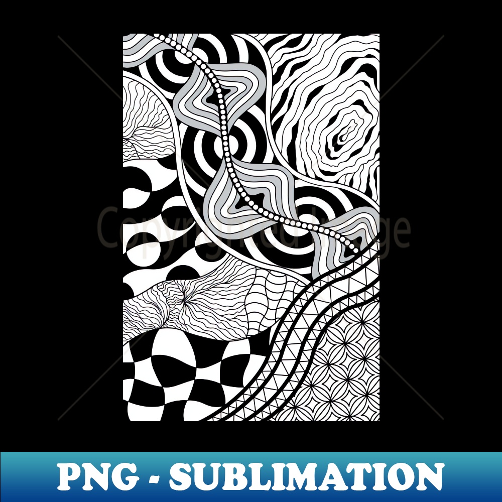 Black White Zentangle - PNG Transparent Digital Download Fi | Inspire ...