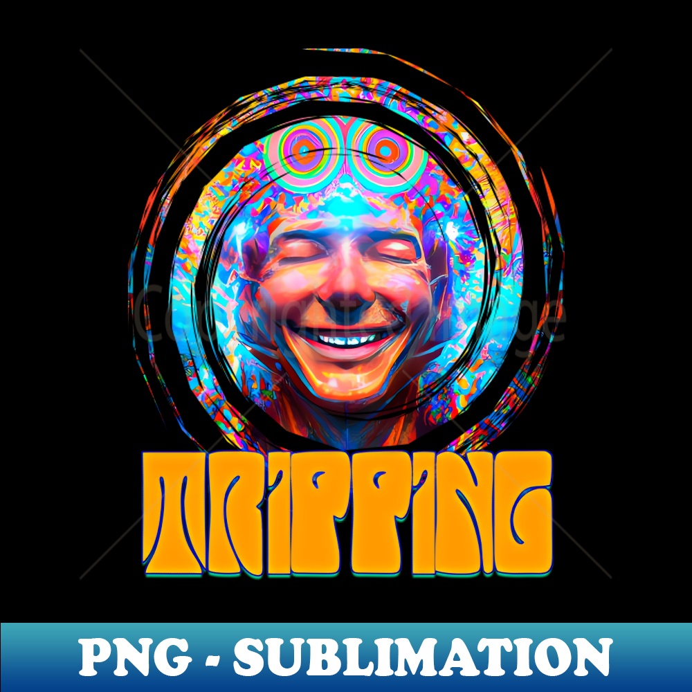 Tripping - Captioned 2 - Trippy Psychedelic Art - PNG Sublim - Inspire ...
