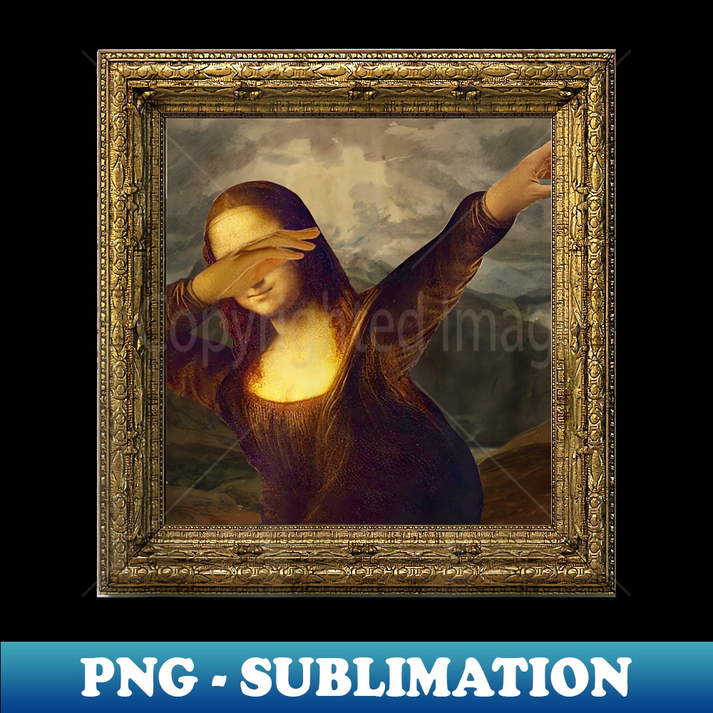 Dabbing Mona Lisa Painting - Sublimation-Ready PNG File - Un | Inspire ...