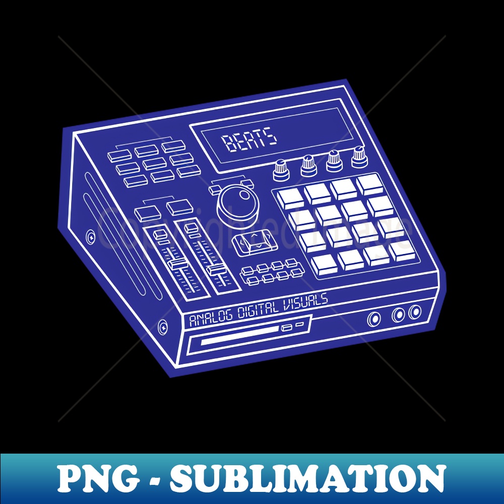 Beat Maker White Lines Blue Drop Shadow Analog Music - Hig | Inspire Uplift