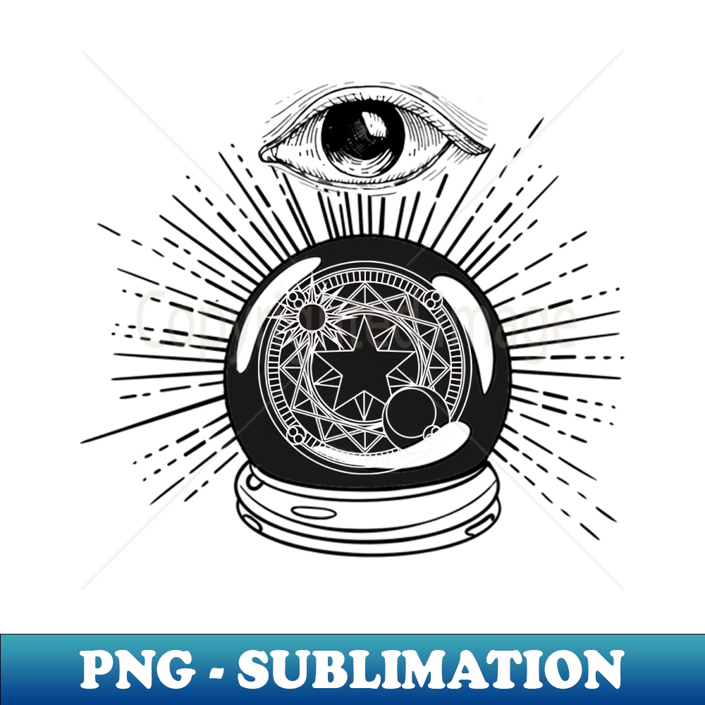 Divination Crystal Ball Eye Witchcraft Black And White - PNG | Inspire ...