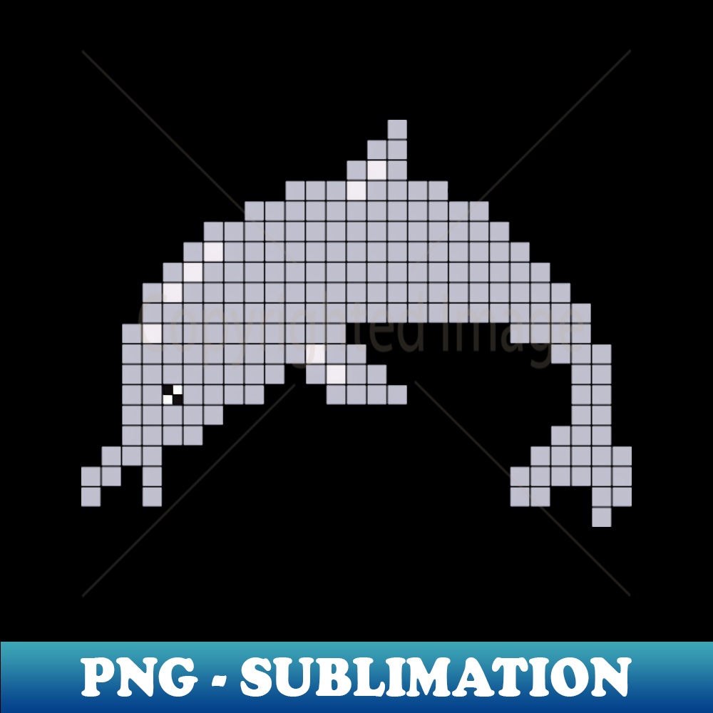 Pixel Art Cute Cartoon Happy Jumping Dolphin - PNG Sublimati | Inspire ...