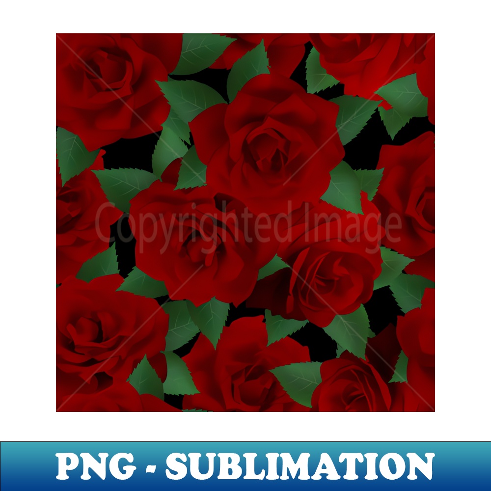 Red roses on black background - Sublimation-Ready PNG File - | Inspire ...