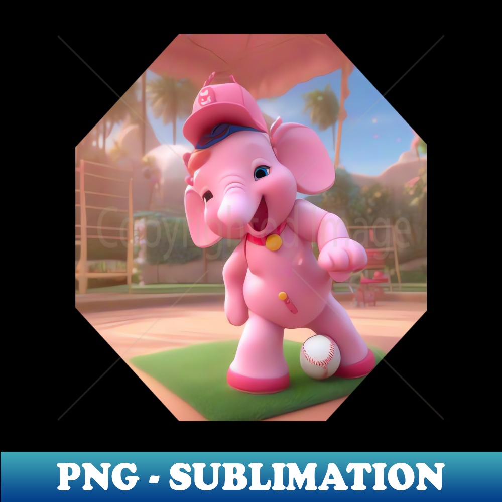 Happy baseball pink elephant - Aesthetic Sublimation Digital | Inspire ...